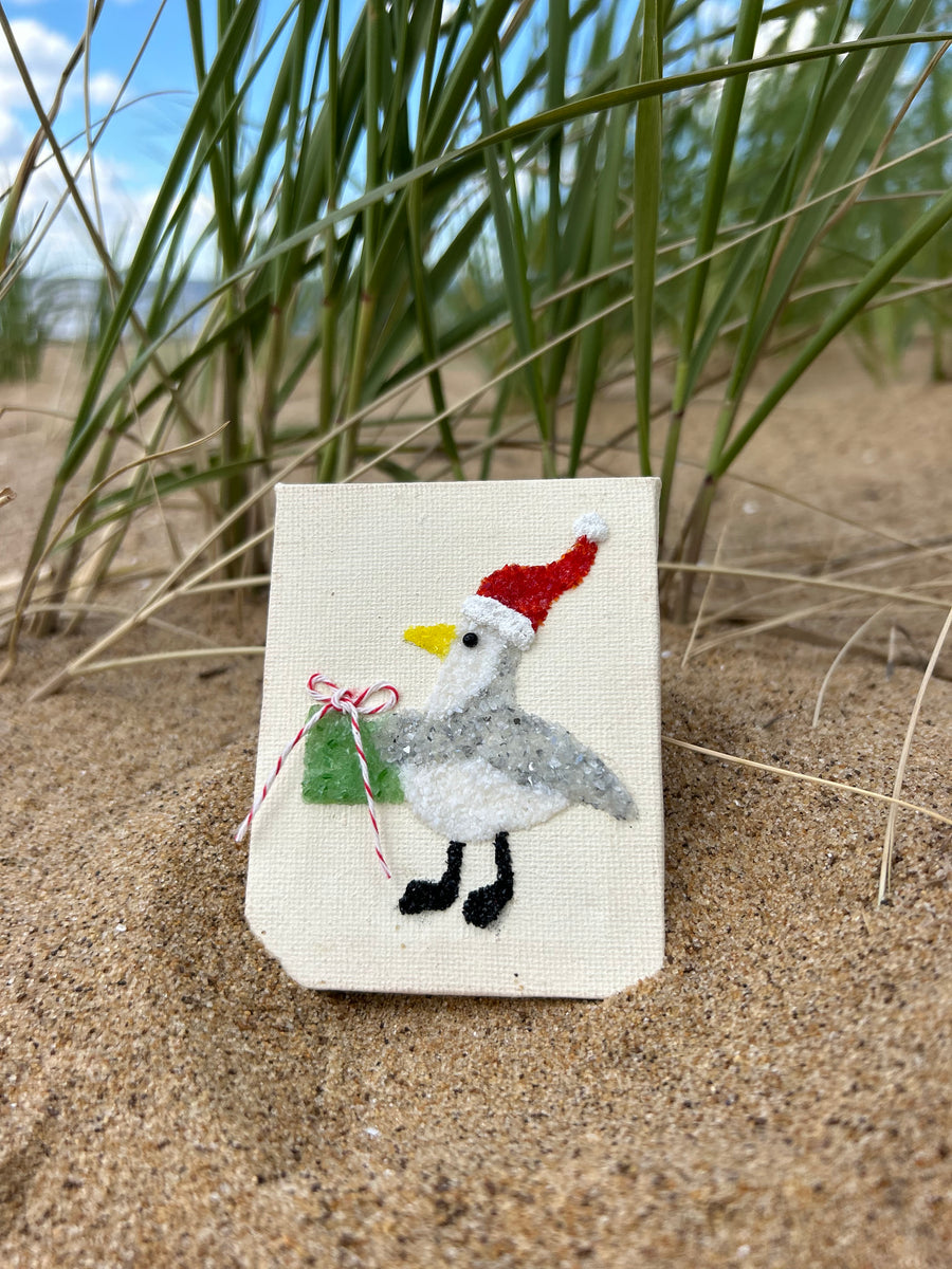 TT028 Christmas bird with present – Tahlulas Treasures